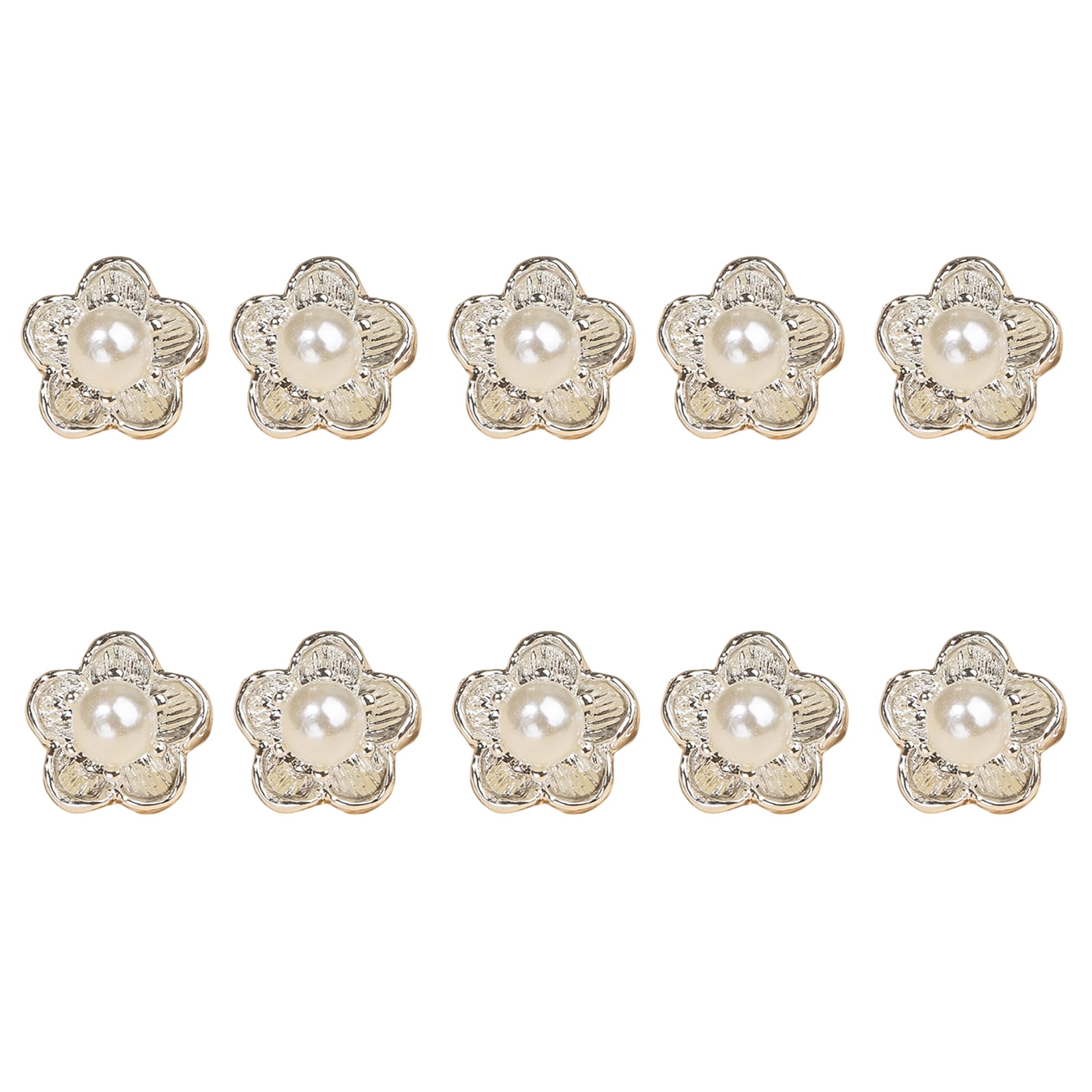 Alloy Pearls Button With Peach Flower Clasps For Craft Sewing ...