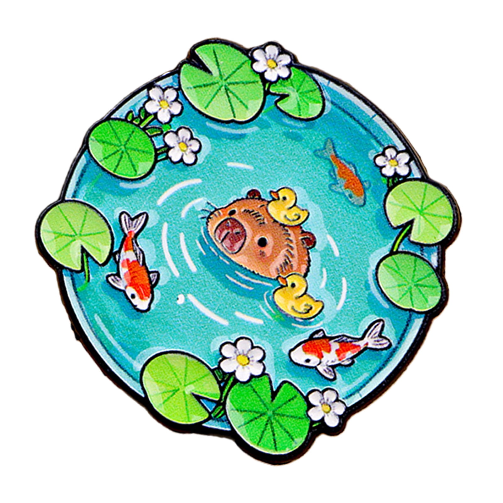 Alloy Pond Landscape Brooch Stylish Statement Secure Clasp Easy ...