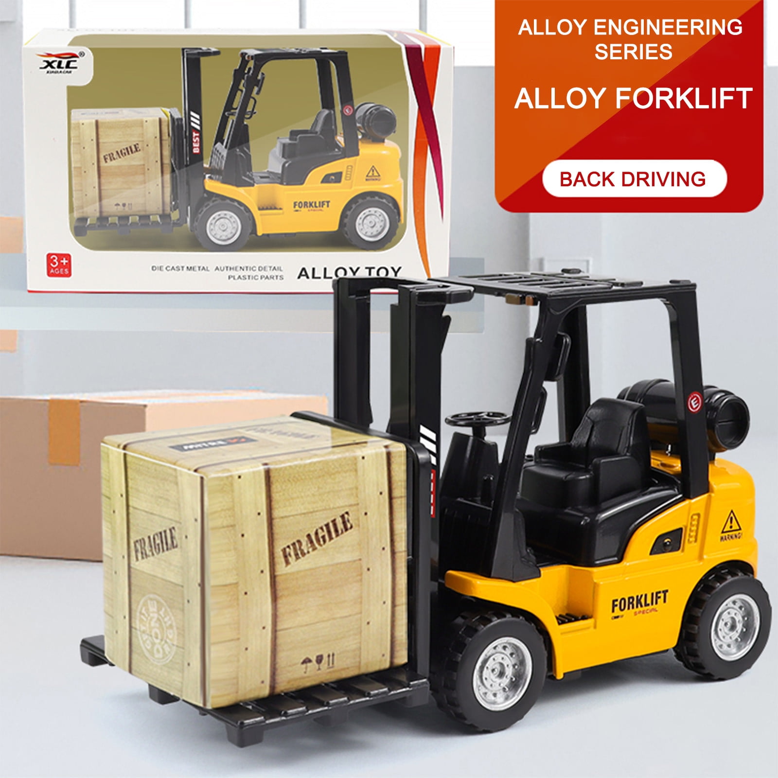 Alloy Pull-Back Engineering Truck Toy - Mini Construction Forklift ...