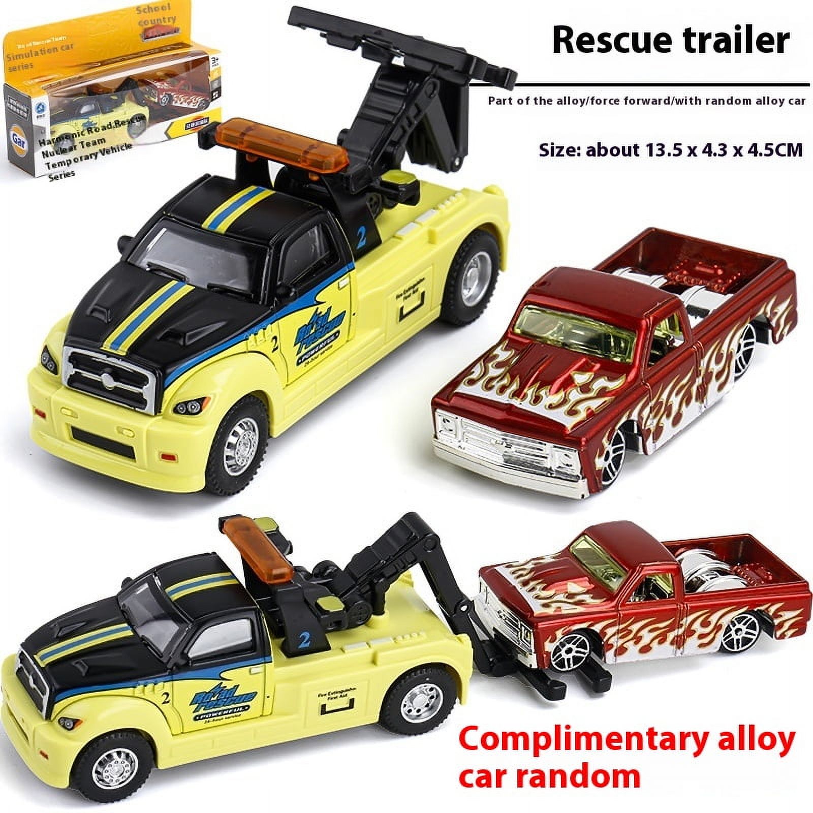 Alloy Rescue Tow Truck Toy with Retractable Action - Exciting Pullback ...