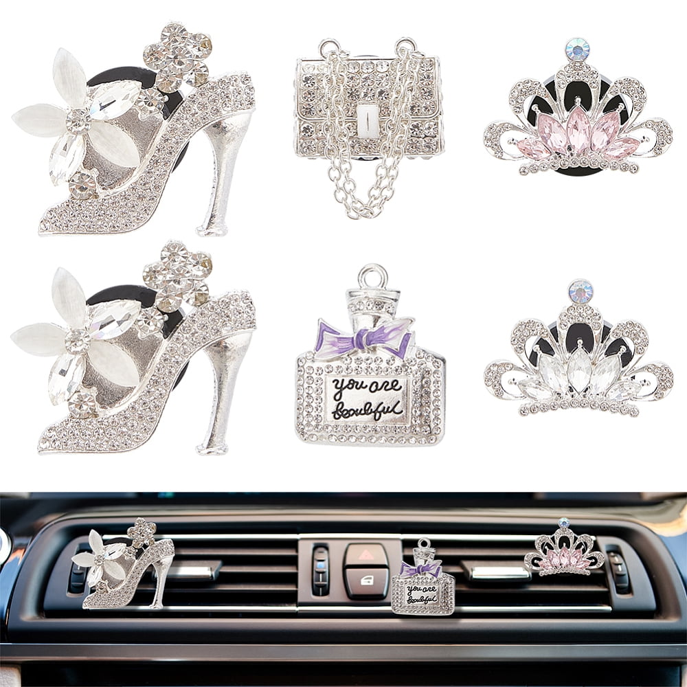 Alloy Rhinestone Car Air Vent Clips Automotive Interior Trim with ...