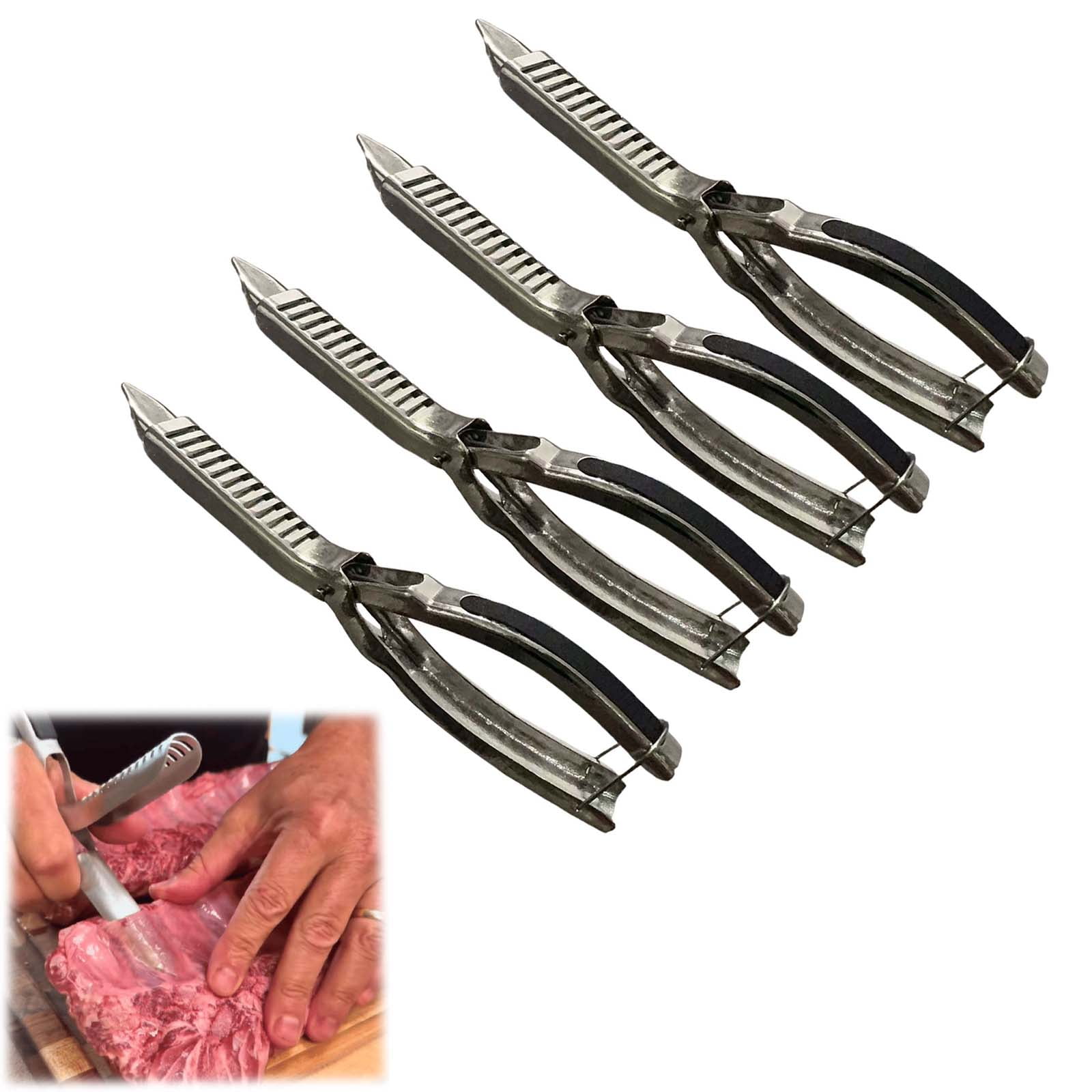 Alloy Rib Membrane Remover - Ergonomic BBQ Tool , BBQ Rib Skinner with ...