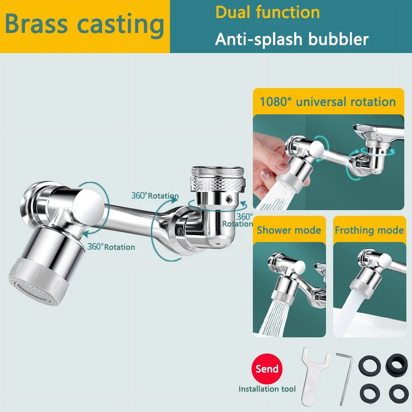 Alloy Rotatable Faucet Extenders Bathroom Faucet Aerator Splash Filter ...