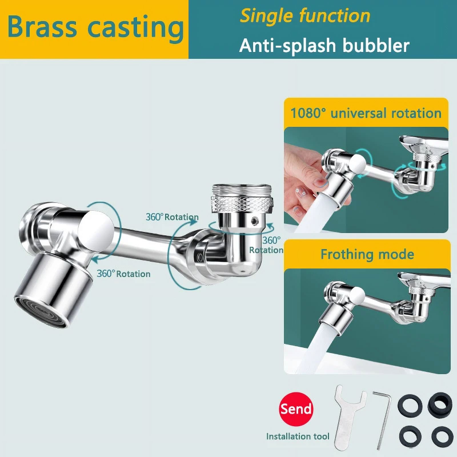 Alloy Rotatable Faucet Extenders Bathroom Faucet Aerator Splash Filter ...