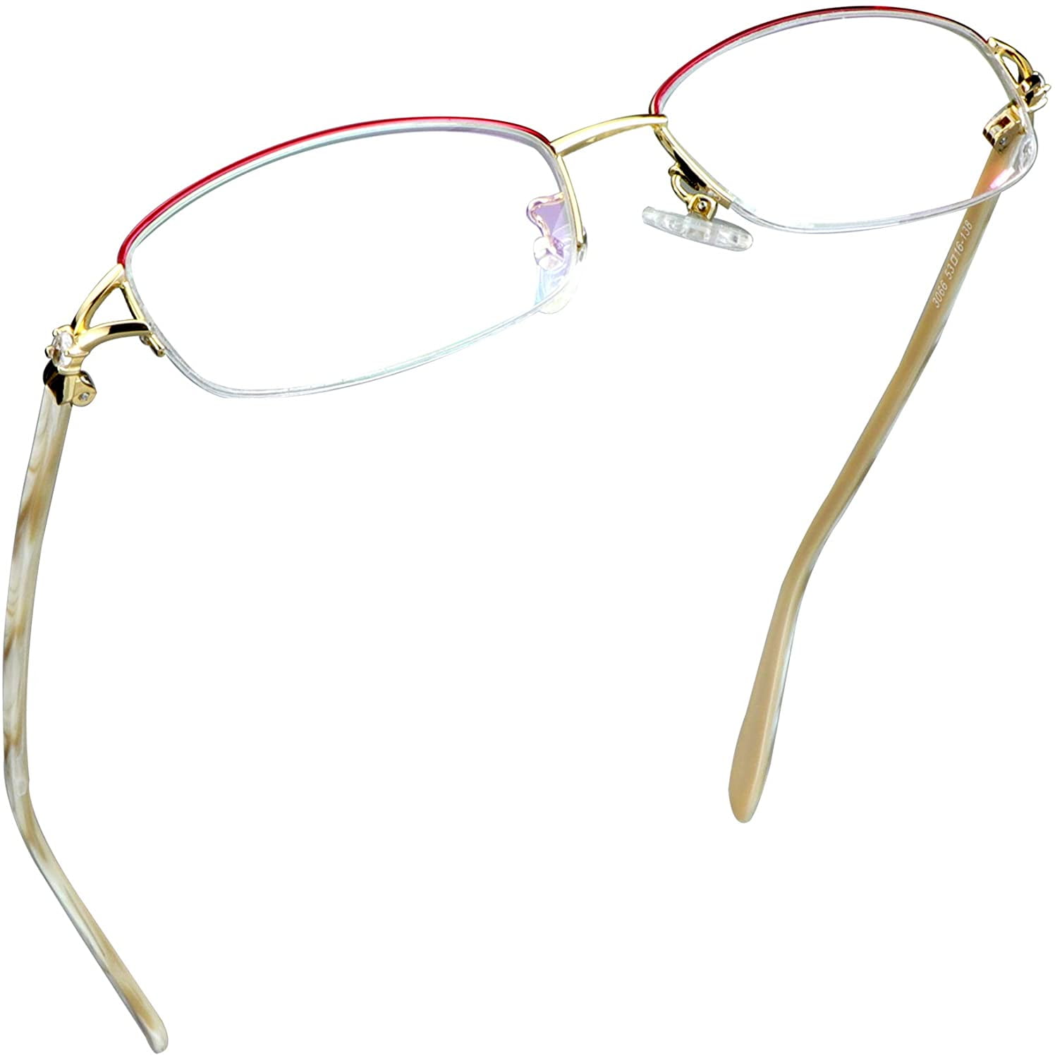 Alloy Semi-Rimless Reading Glasses,Blue Light Blocking Glasses, Anti ...