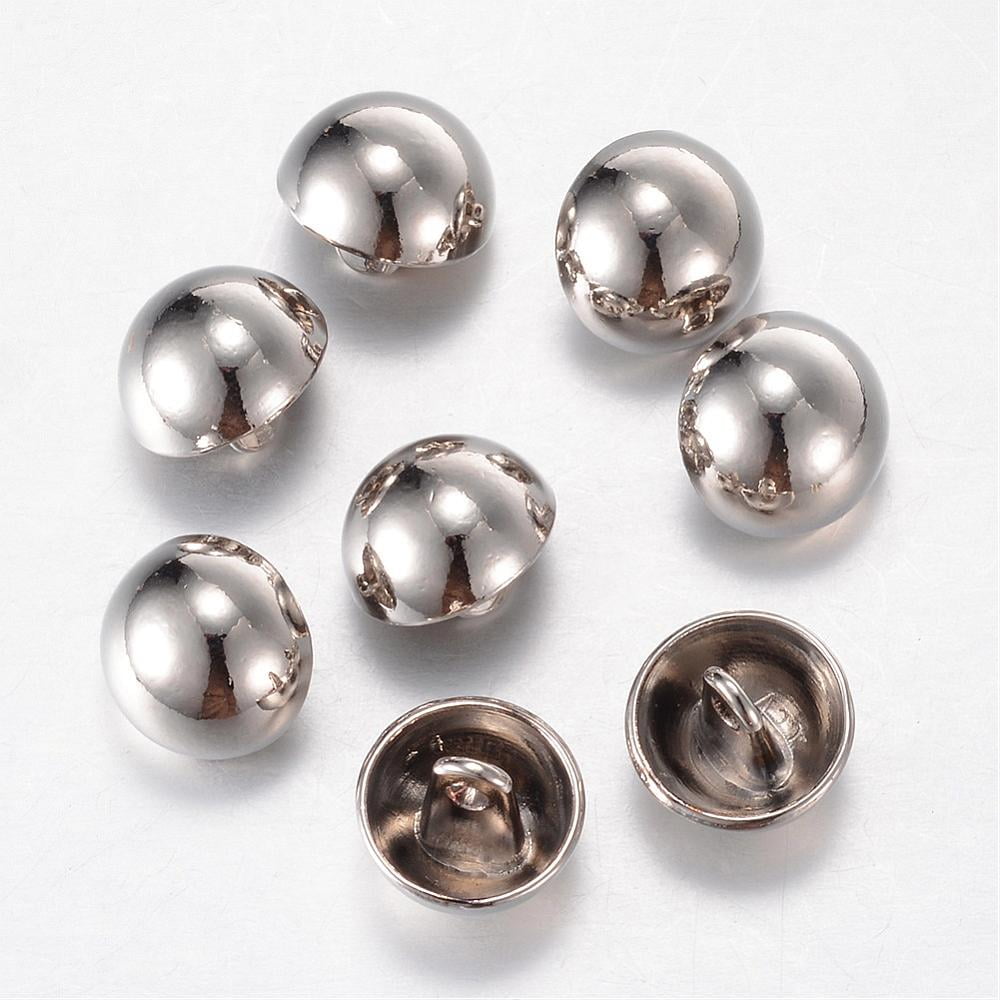 Alloy Shank Buttons 1-Hole Dome/Half Round Platinum 11.5x10mm Hole: 1 ...