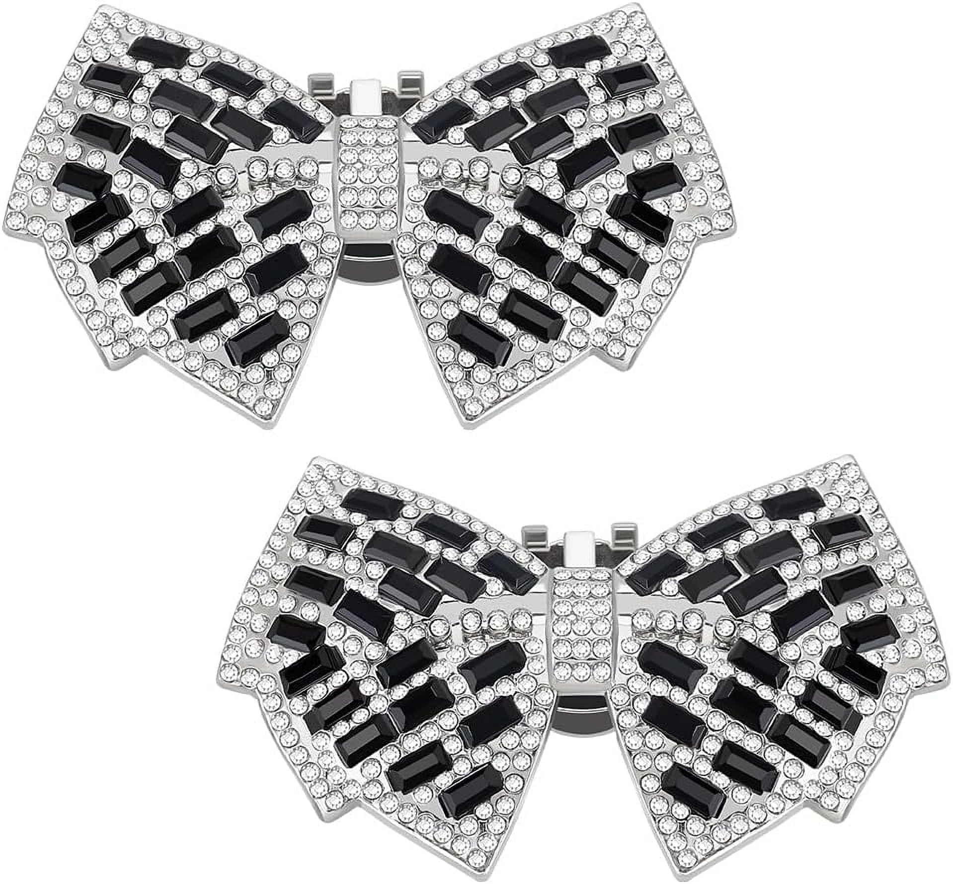 Alloy Shoe Clips - Rhinestone Tie Pattern Buckles Removable Decoration ...