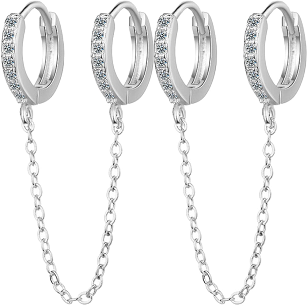 Alloy Silver Earrings Sets Double Pierced European and American ...