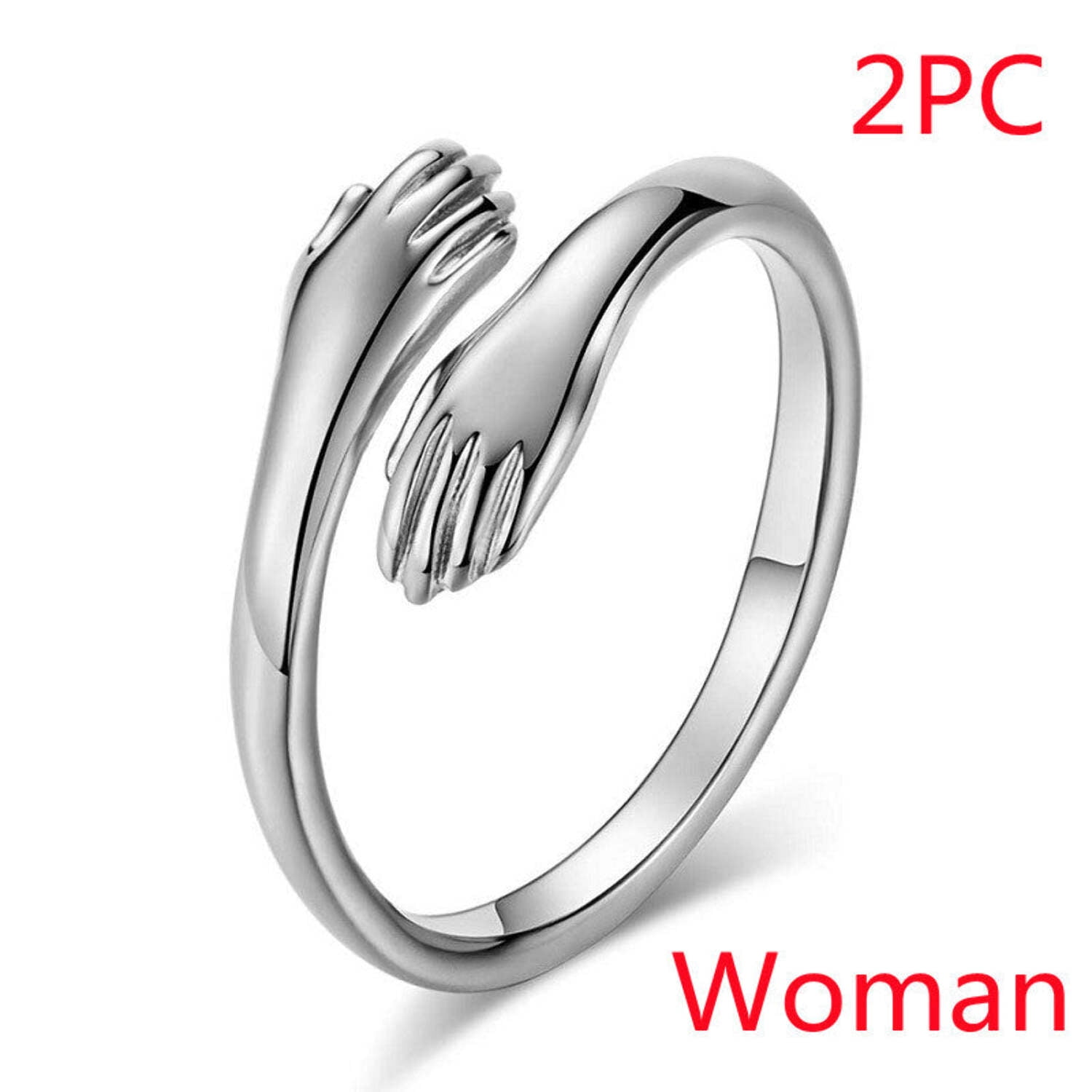 Alloy Simple Hands Hug Ring Opening Adjustable Jewelry - Walmart.com