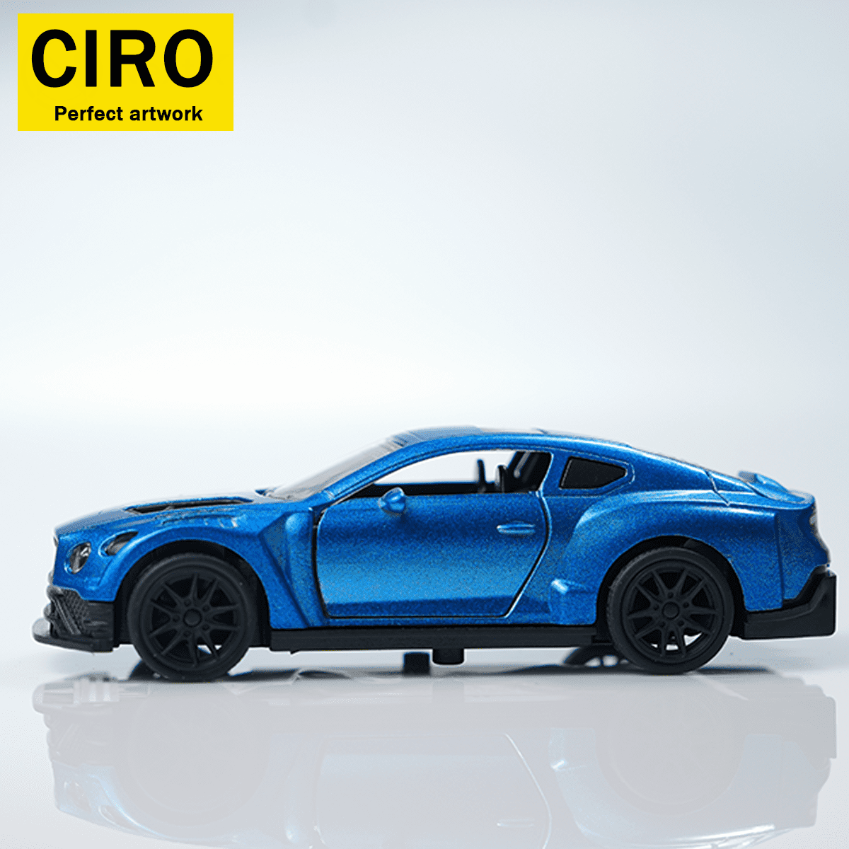 Alloy Simulation Die-Cast Pull-Back Toy Car, Blue, Gray, and Black ...
