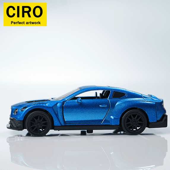 Alloy Simulation Die-Cast Pull-Back Toy Car, Blue, Gray, and Black ...