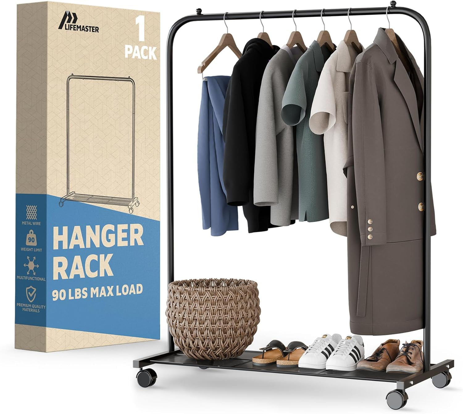 Alloy Steel Clothes Rack - Pack of 1 Versatile, Ample Storage Space ...