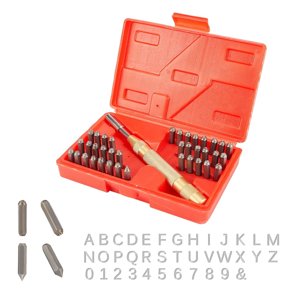 Alloy Steel Stamps with Brass Handle Leathercraft Tools Alphabet Number ...