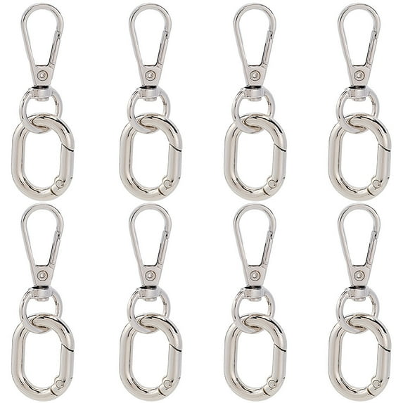 Alloy Swivel Clasps Swivel Snap Hook with Spring Gate Rings Platinum 41 ...