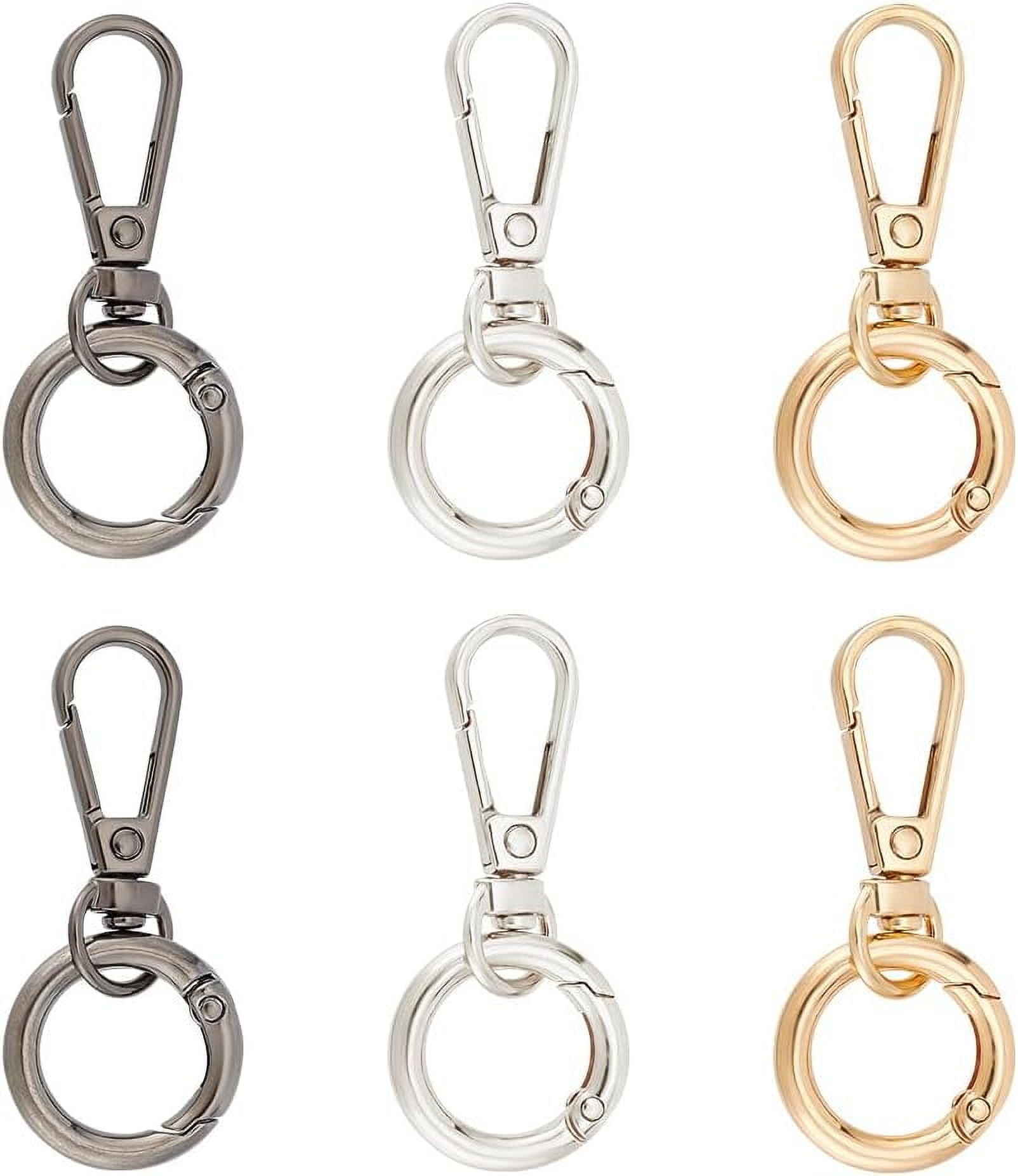 Alloy Swivel Lobster Claw Clasps with Spring Gate Ring Mixed Color 55mm ...