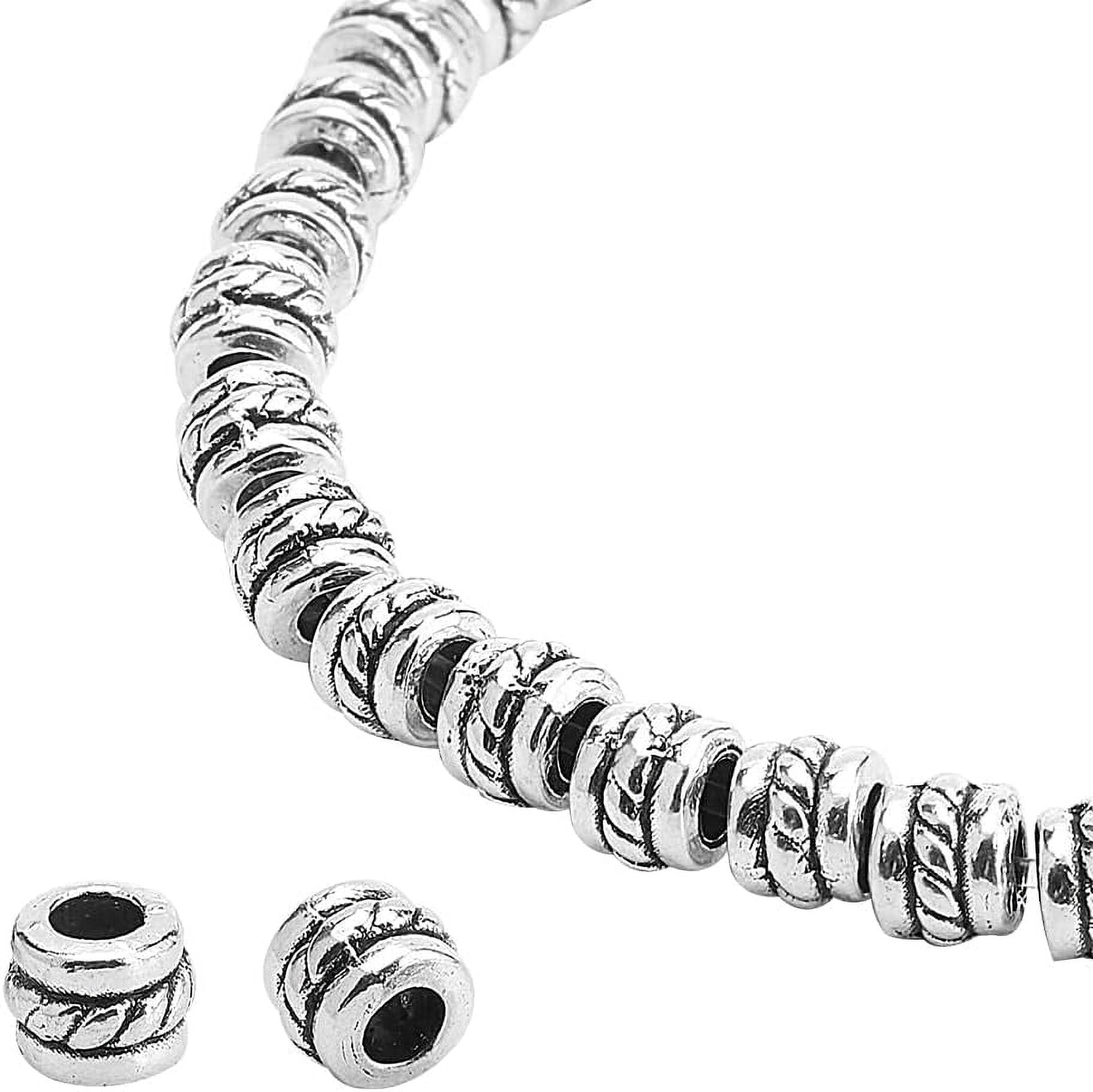 Alloy Tibetan Style Grooved Spacer Beads Silver 4x5mm Hole: 2.2mm ...