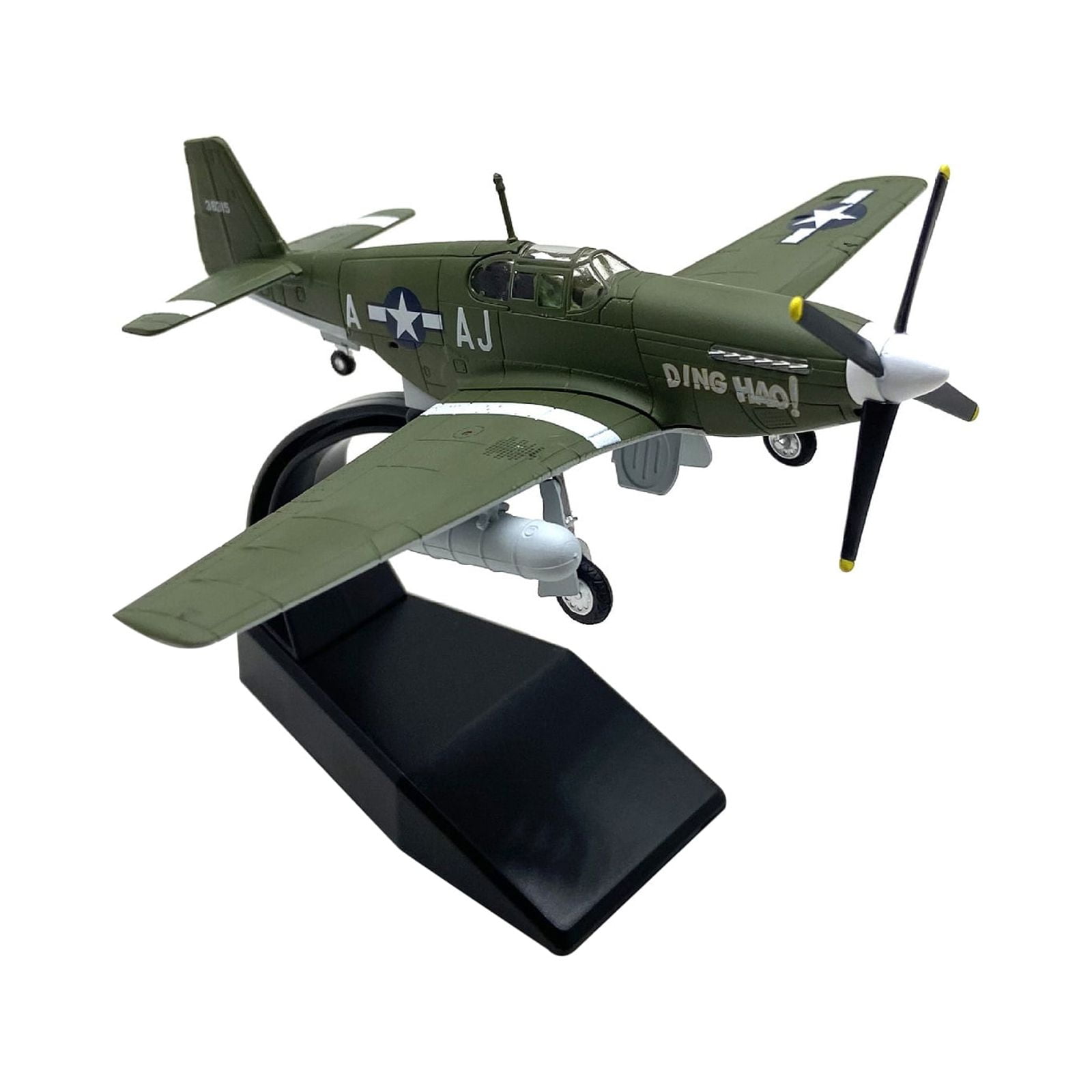 Alloy WW2 P-51B Mustang Fighter Attack Plane Model 1/72 Scale Military Aircraft Display Model ...