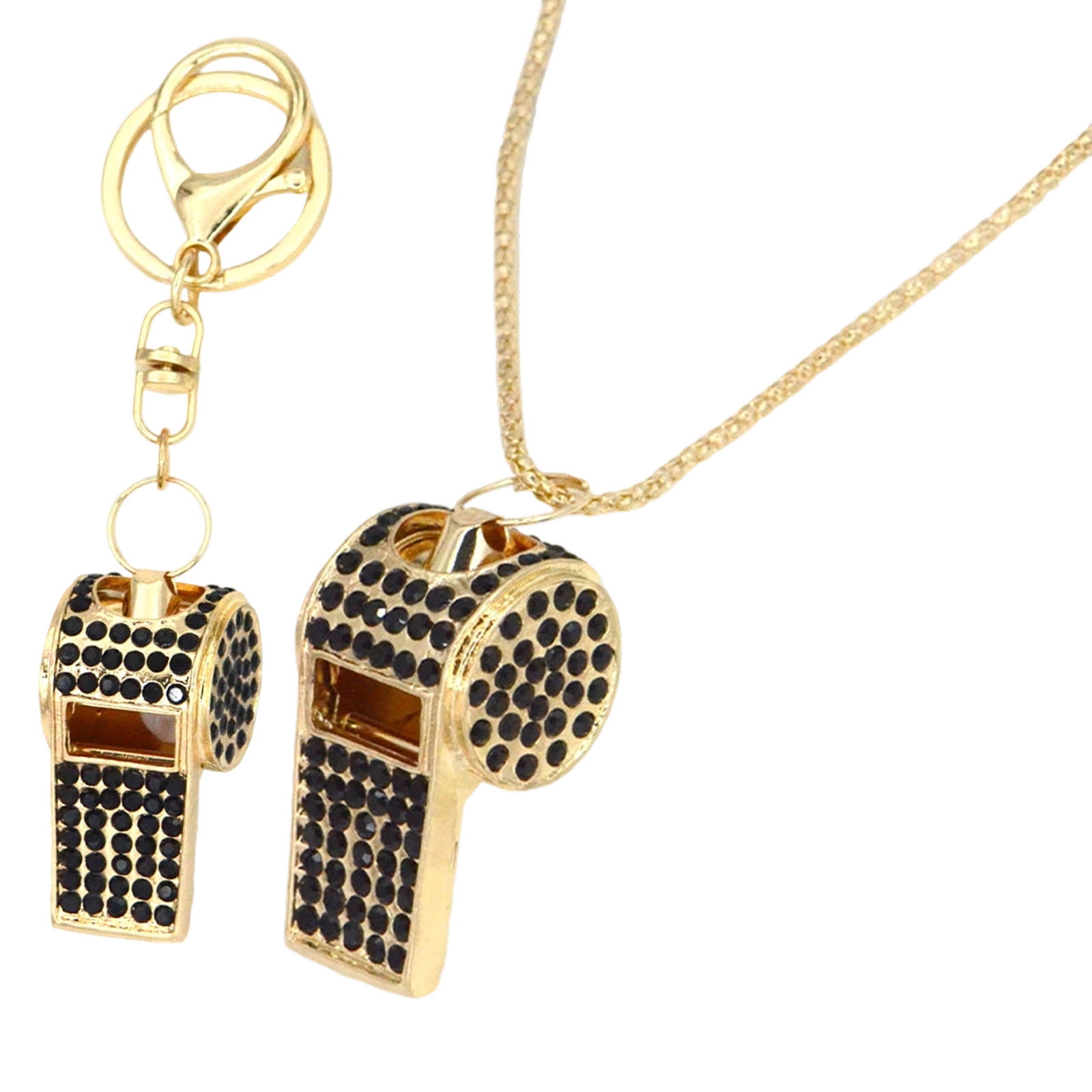 Alloy Whistled Keychain Stylish Keyring & Necklace Set FeatureSparkling ...