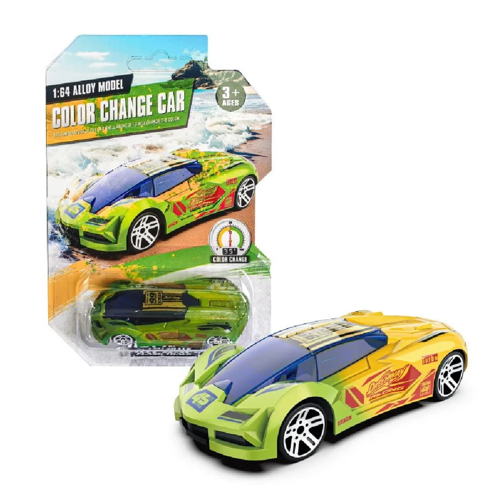 Alloy car model 1:64 temperature sensitive color changing racing car ...