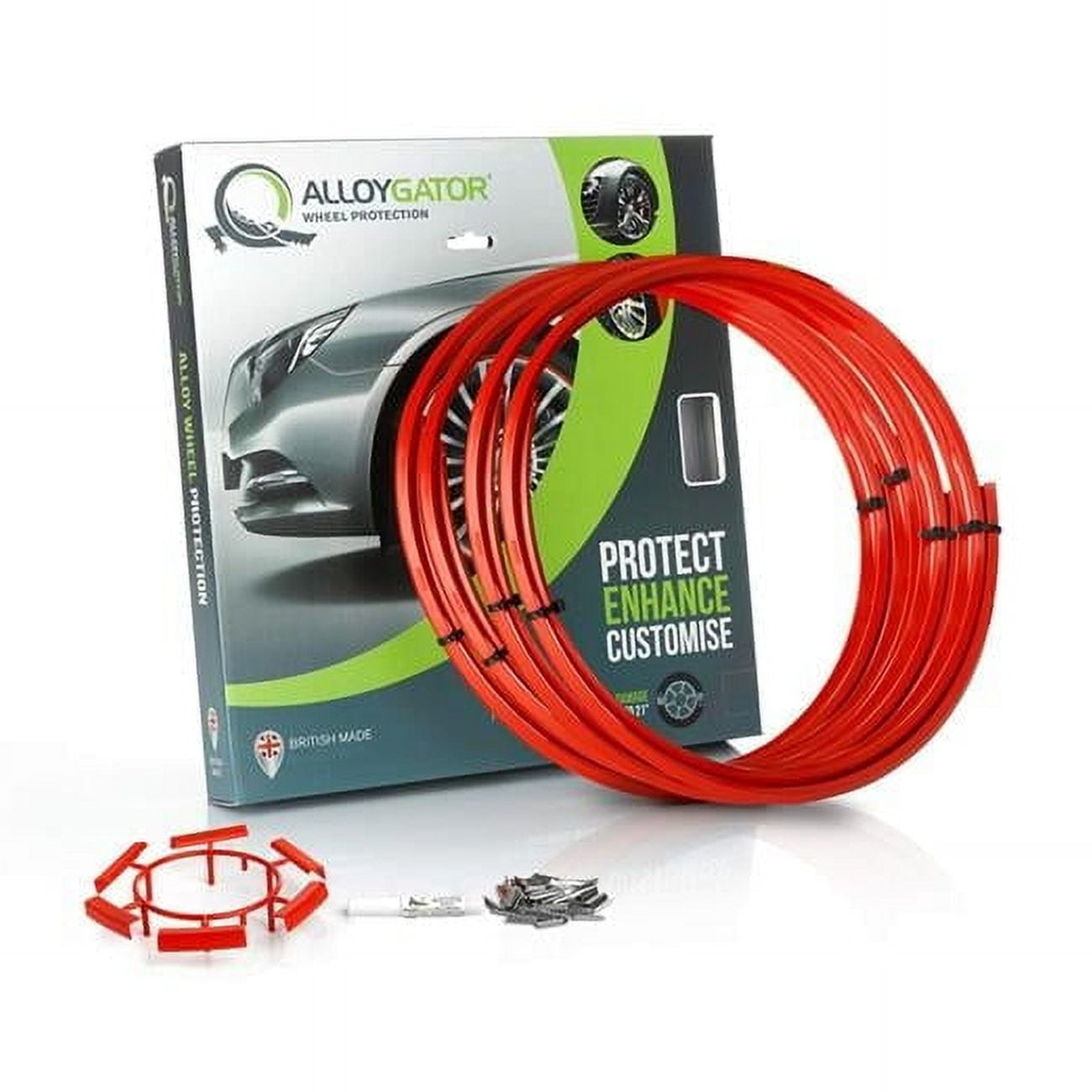 Alloygator KIT4RDV3L 24 ft. Wheel Rim Protector, Red - Set of 4 ...