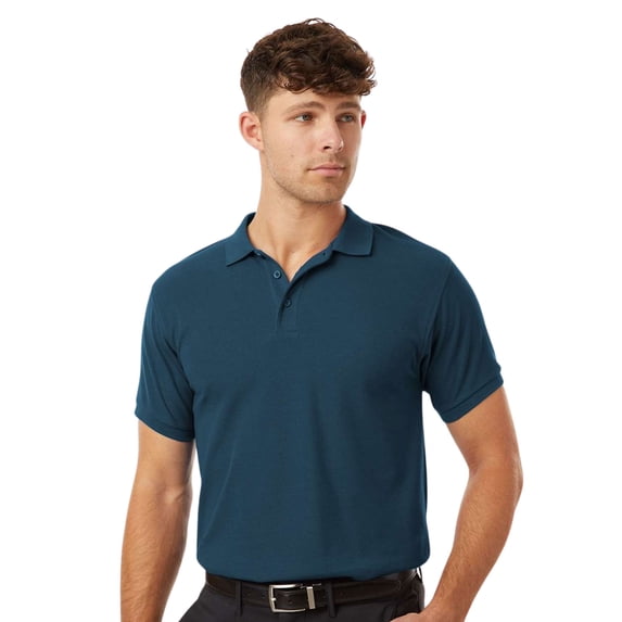 Allpro Men's Pique Polo Collar T-Shirt, 65/35 Polyester/Cotton Short ...