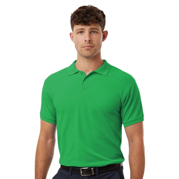 Allpro Men's Pique Polo Collar T-Shirt, 65/35 Polyester/Cotton Short ...