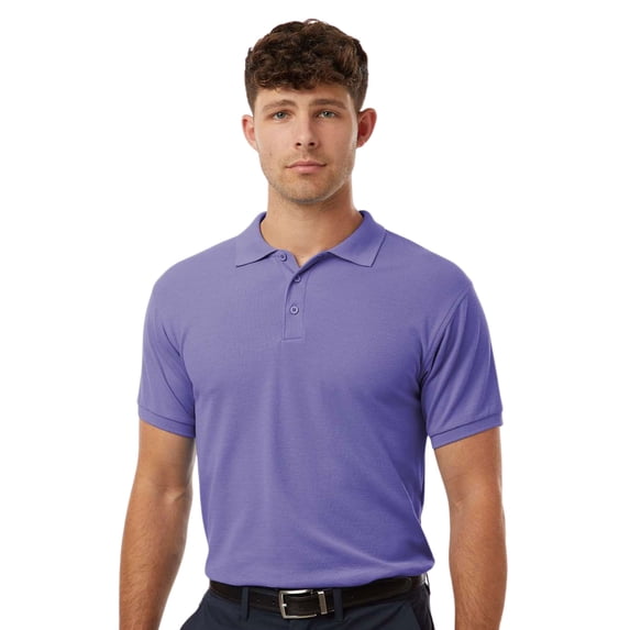 Allpro Men's Pique Polo Collar T-Shirt, 65/35 Polyester/Cotton Short ...
