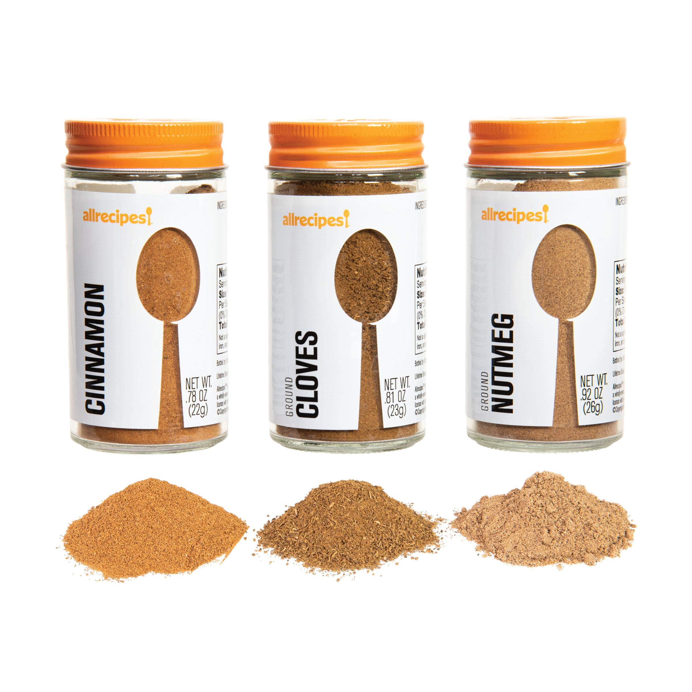 Allrecipes Sweet Spices (Cinnamon, TSF6 Ground Cloves, Nutmeg) in Glass ...