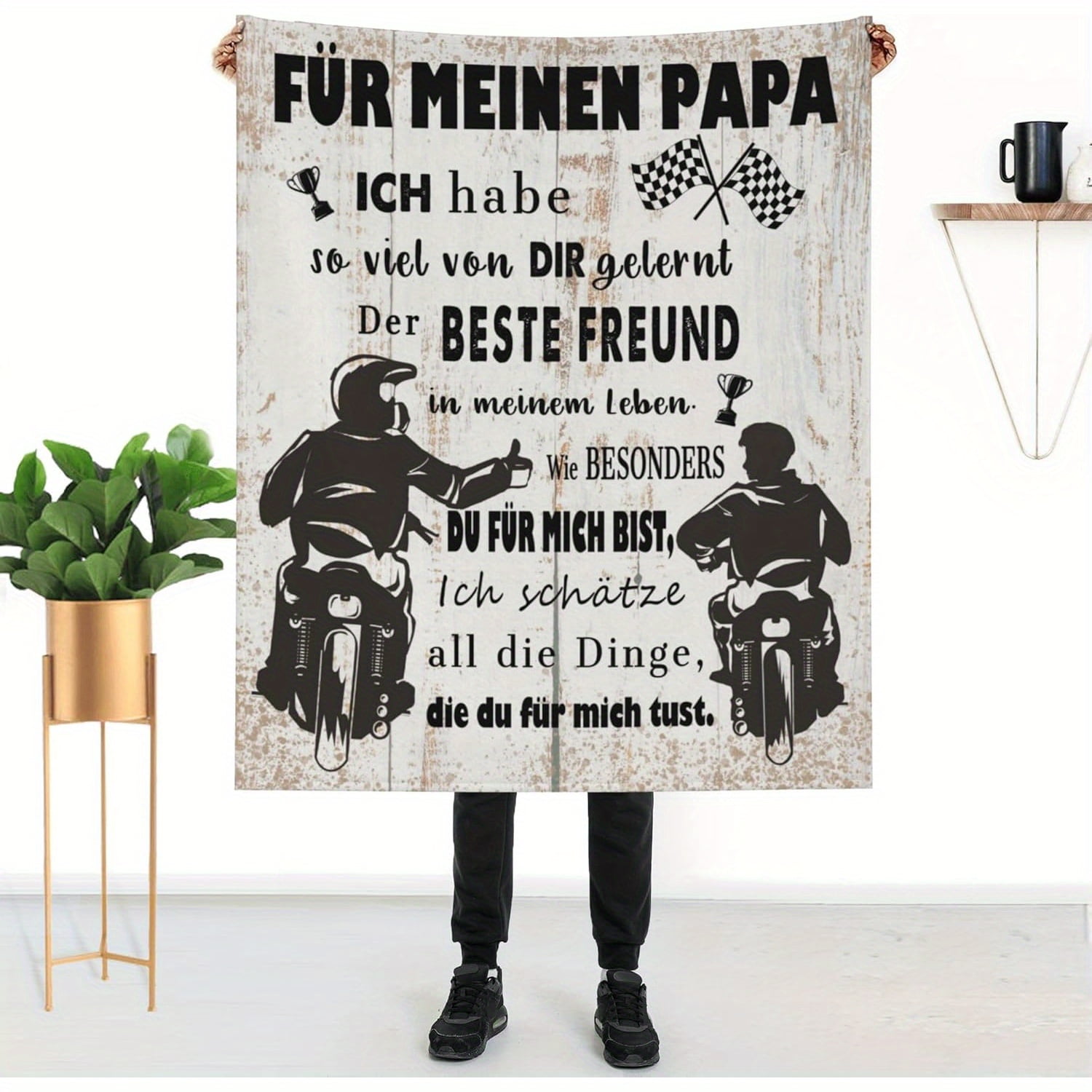 [Allseason Blanket] Unique German Engraved Gift Blanket for Dad - Soft ...