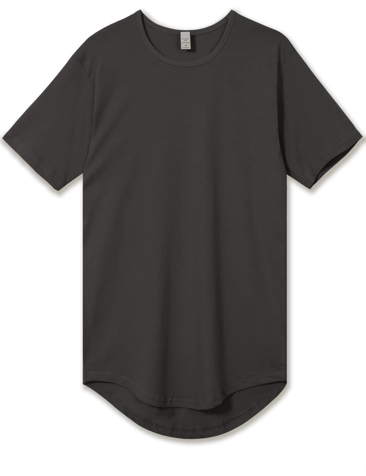 Allsense Men's Hipster Long T-Shirt - Drop-Cut Curved Hem Tee, Charcoal ...