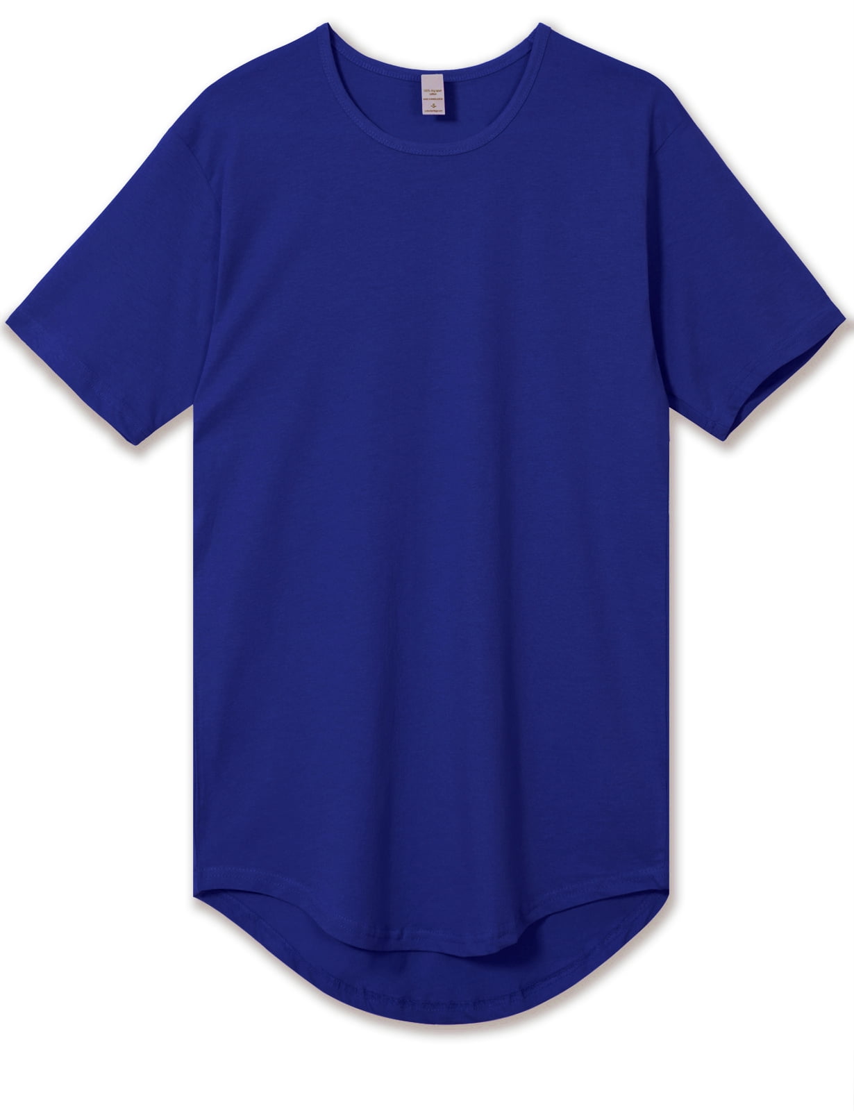 Allsense Men's Hipster Long T-Shirt - Drop-Cut Curved Hem Tee, Royal ...