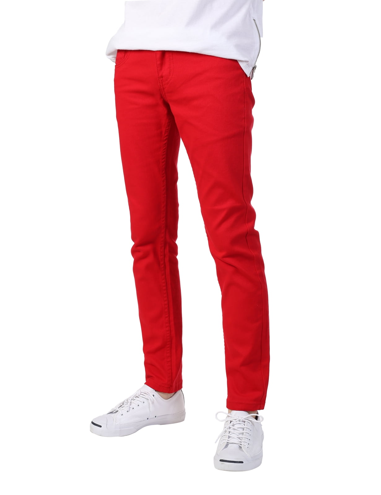 Allsense Men's Modern Skinny Fit Color Jeans Casual Red - Walmart.com