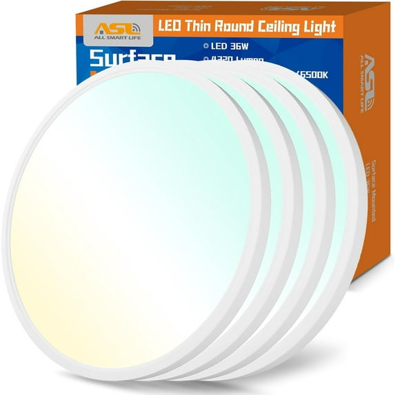 Allsmartlife LED Flush Mount Ceiling Light 4 Pack, 15.8 inch Thin Round ...