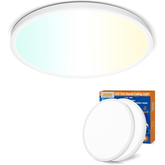 Allsmartlife Led Flush Mount Ceiling Light 2-Pack, 18 inch 36W 4650lm ...