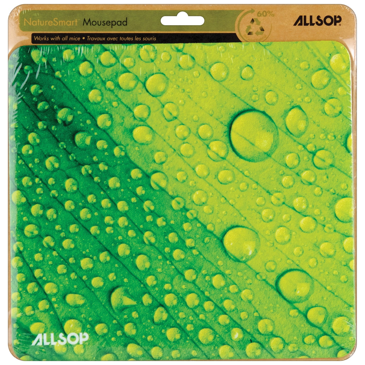 Allsop Naturesmart Mouse Pad 8.5 x 8 Leaf Raindrop Design 31624 ...