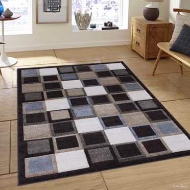 Allstar Rugs Allstar Woven Abstract Block and Square Design Rug ...