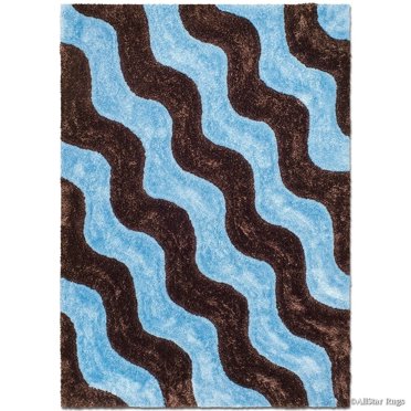 Allstar Rugs Allstar Modern 3D Swirl Design Rug Sky Blue 7' 5"x10' 5" 8 ...