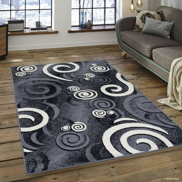 Rugs Modern Abstract Area Rug Contemporary Floral Circles Swirls Cubes ...