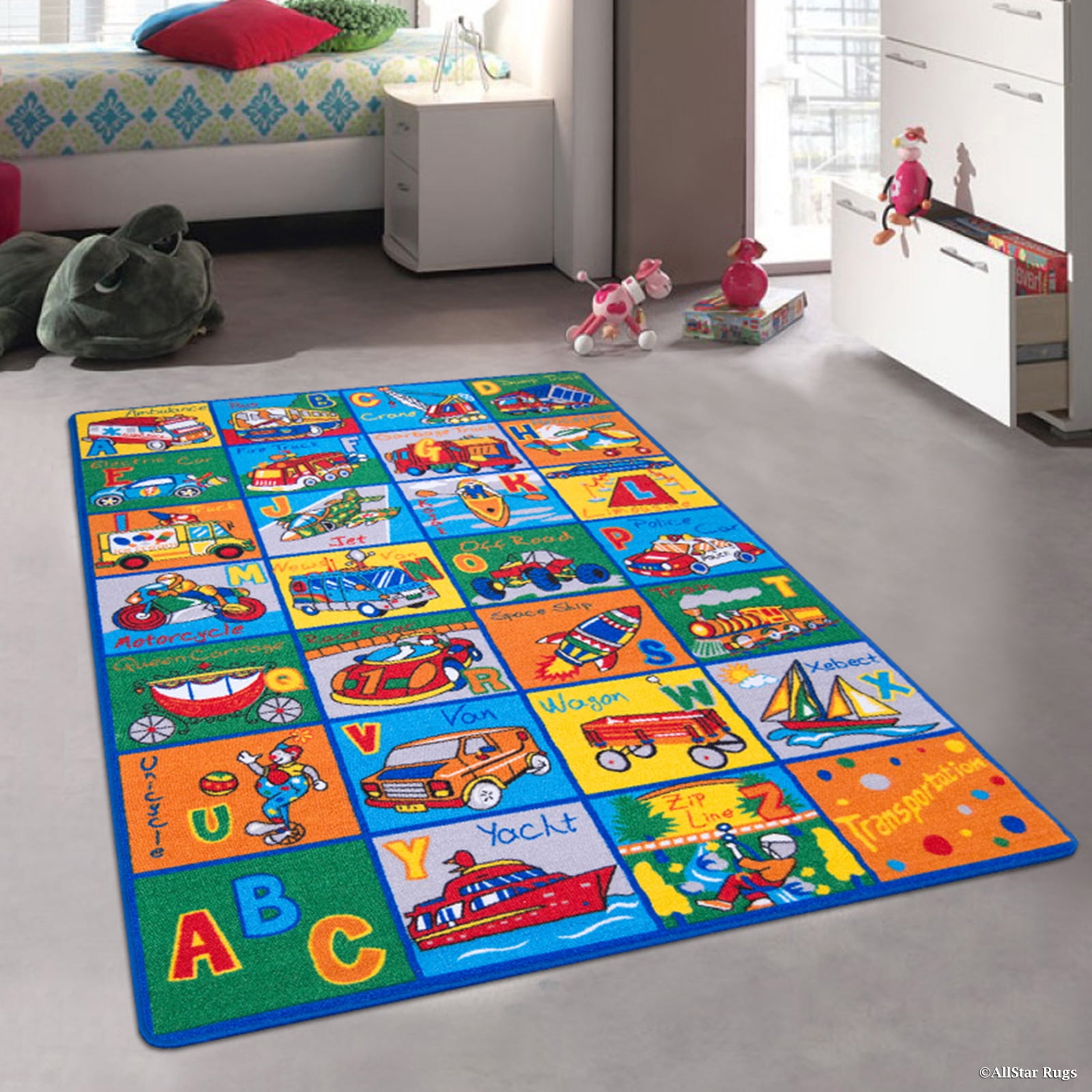 Allstar Kids / Baby Room Area Rug. Learn ABC / Alphabet Letters ...