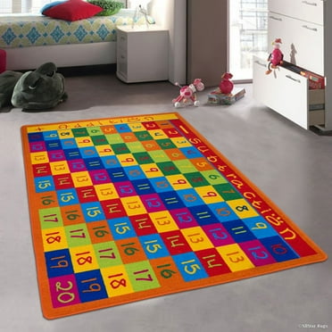 Allstar Kids / Baby Room Area Rug. Learn ABC / Alphabet Letters Numbers ...