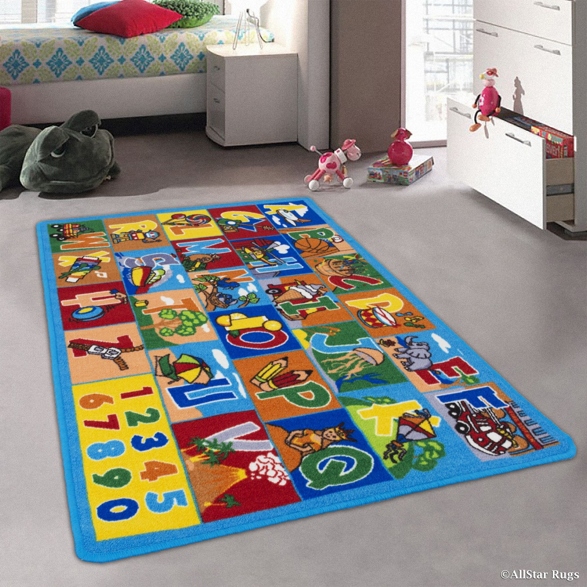 Allstar Living Room Area Rug with Letters With Picture Examples design ...