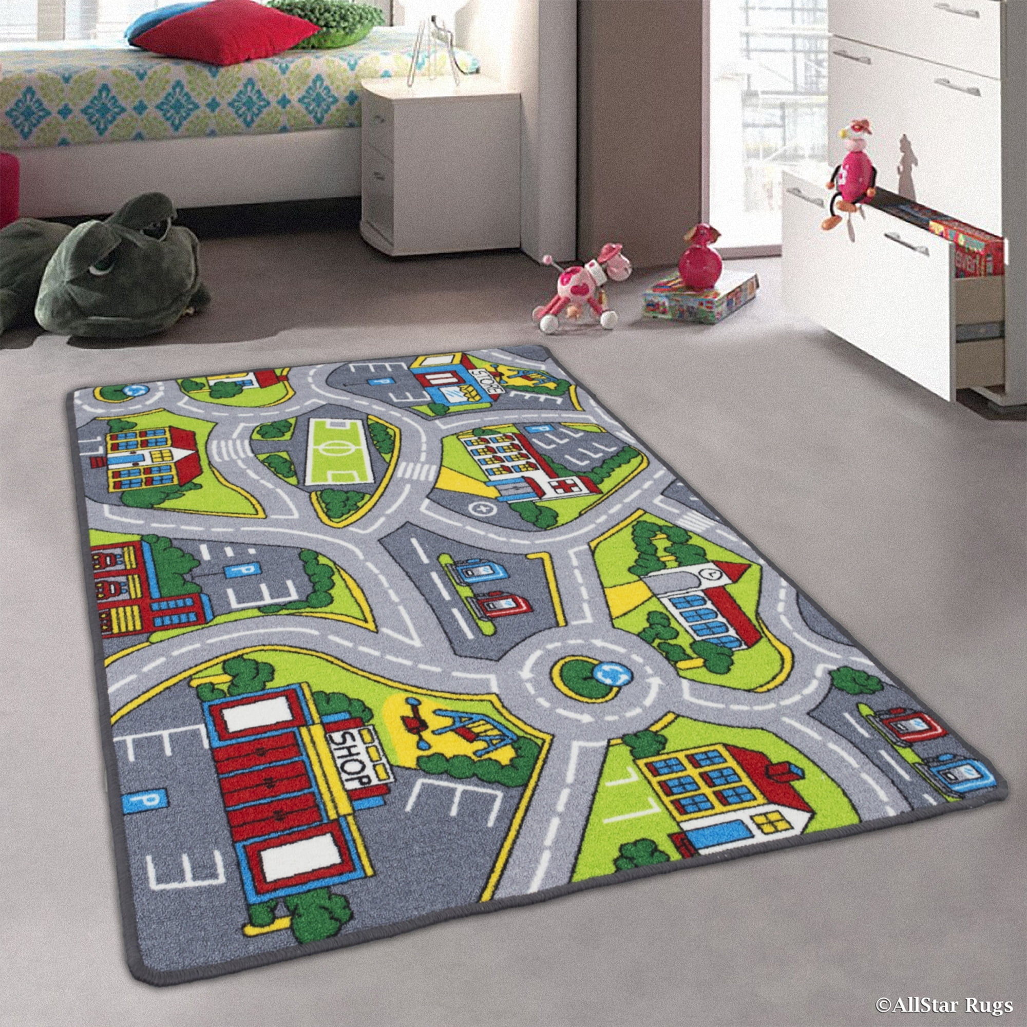 Allstar Living Room Area Rug with Street Map design - 3x5 - Walmart.com