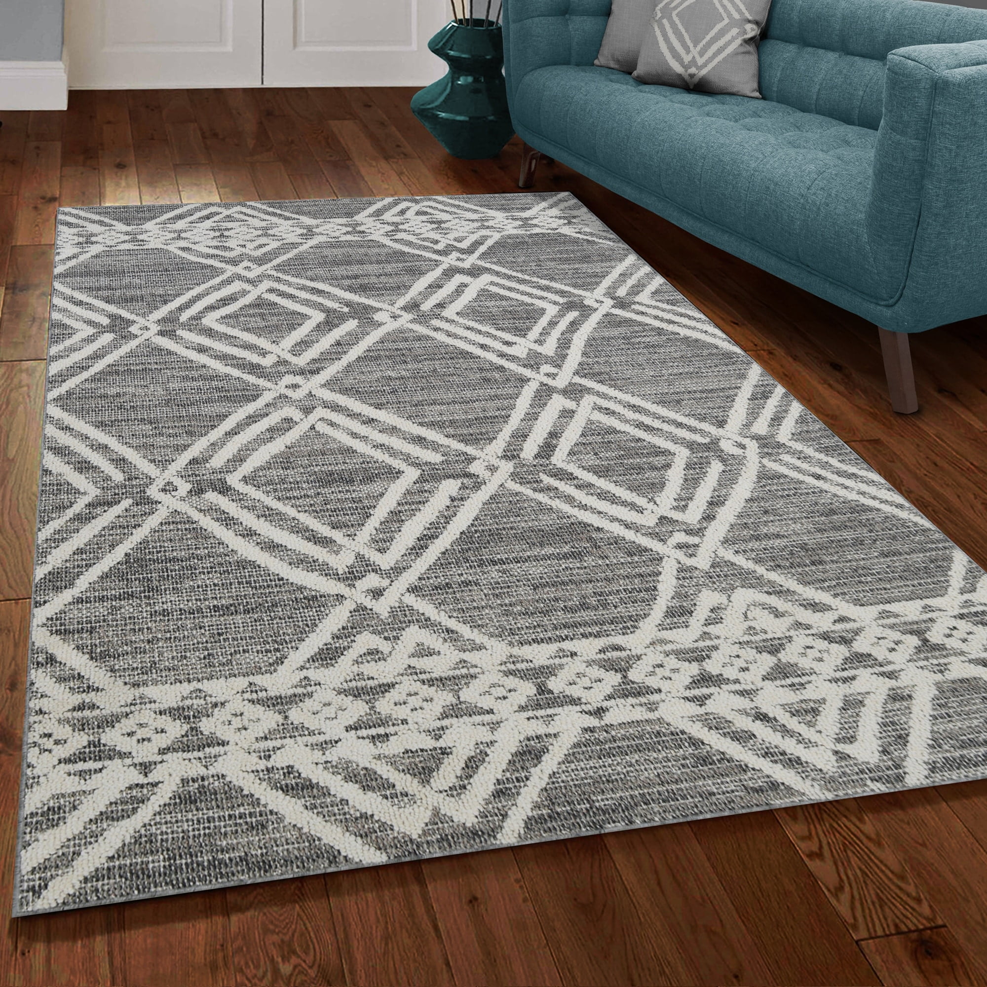 Allstar Modern Accent Rug with Geometric design 5' x 8' 5' x 8 ...