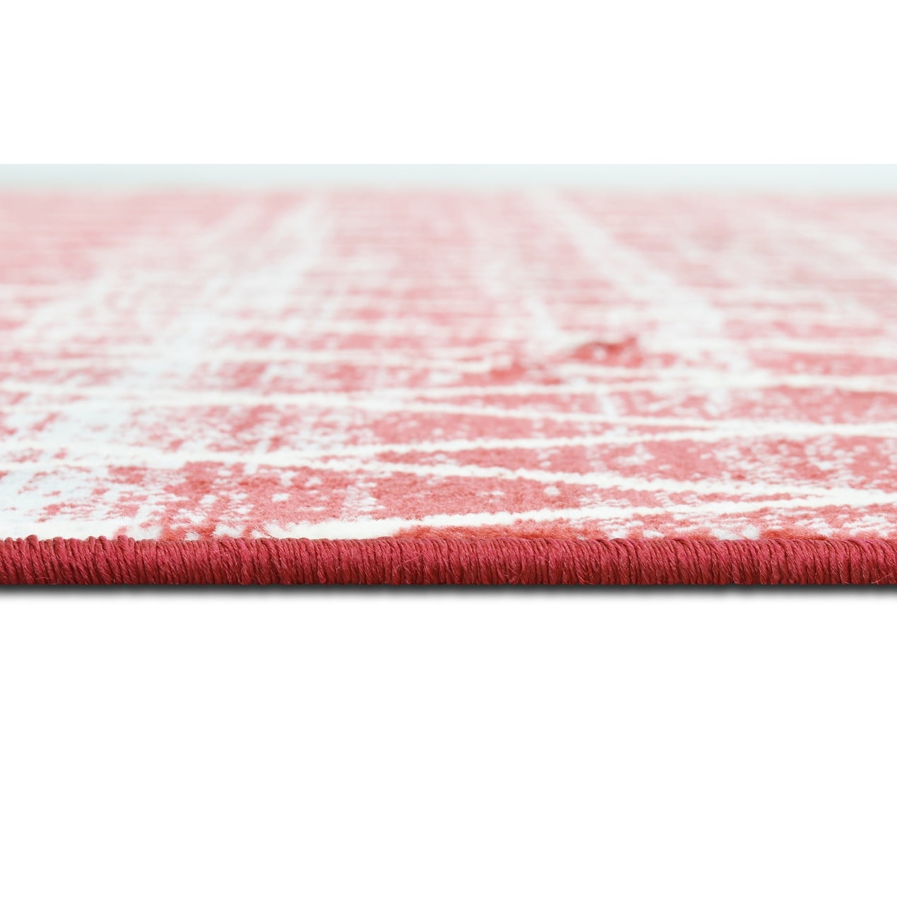 Allstar Modern Accent Rug with Meshed Line design Scarlet Red 8' x 10 ...