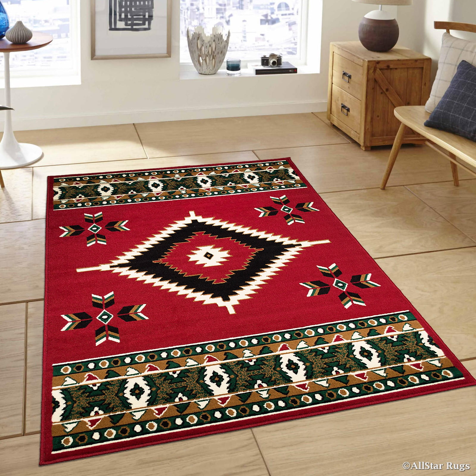 Allstar Red Woven High Quality Rug. Traditional. Persian. Flower ...