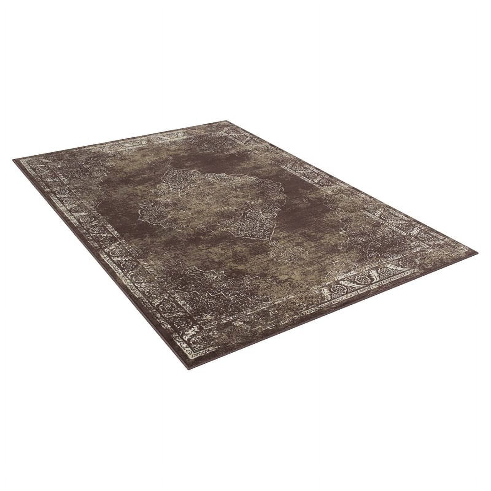 Allstar Rugs 5'x7' Rectangle Persian Heriz Cotton Area Rug Mocha Brown ...