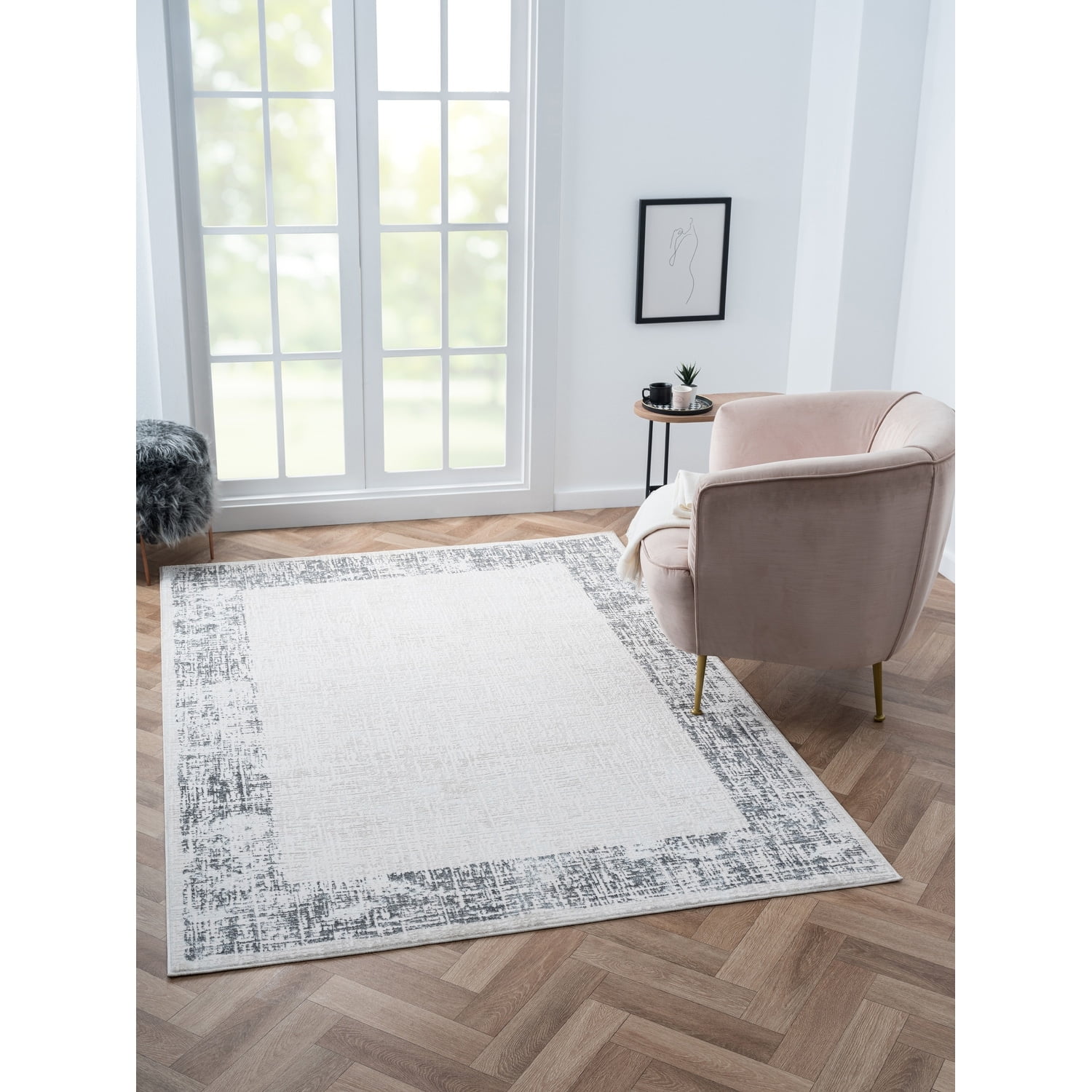 Allstar Rugs Abstract Themed Polyester Area Rug 5' 1" x 6' 11" - Fossil ...