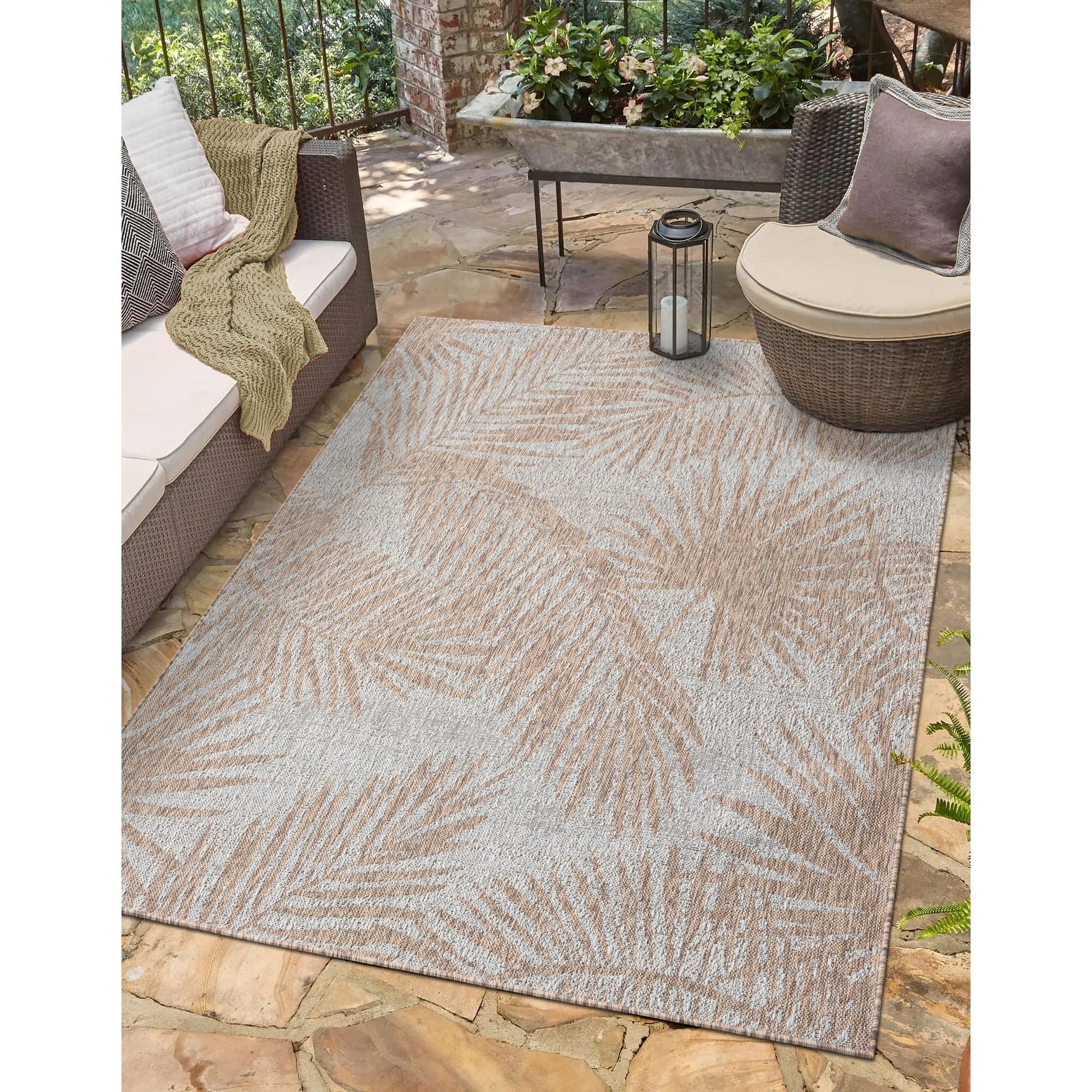 Allstar Rugs Abstract Themed Polypropylene Outdoor Rug 5' 0" x 6' 11 ...