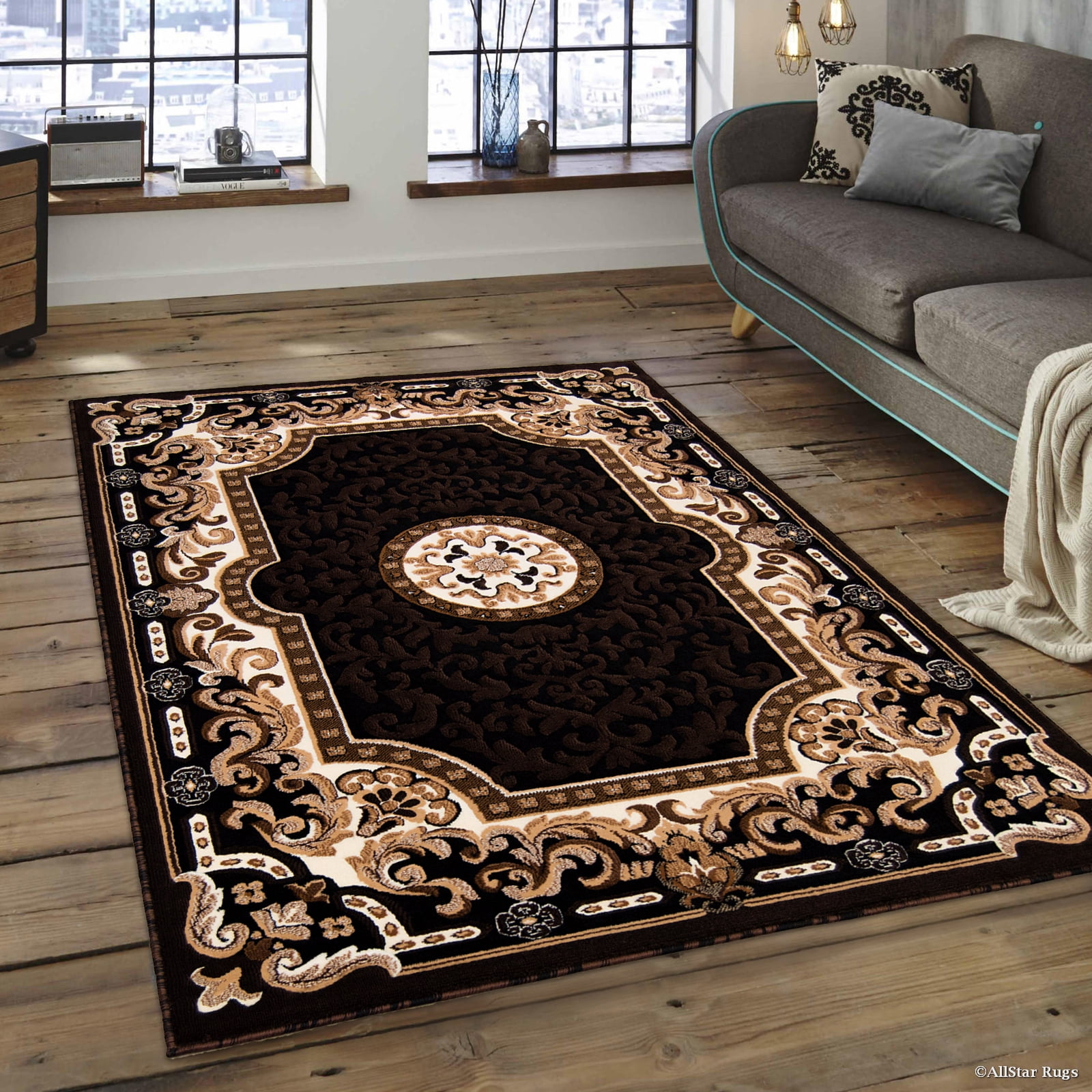 Allstar Rugs Allstar 18th Century Vintage Regal Bordered Floral ...