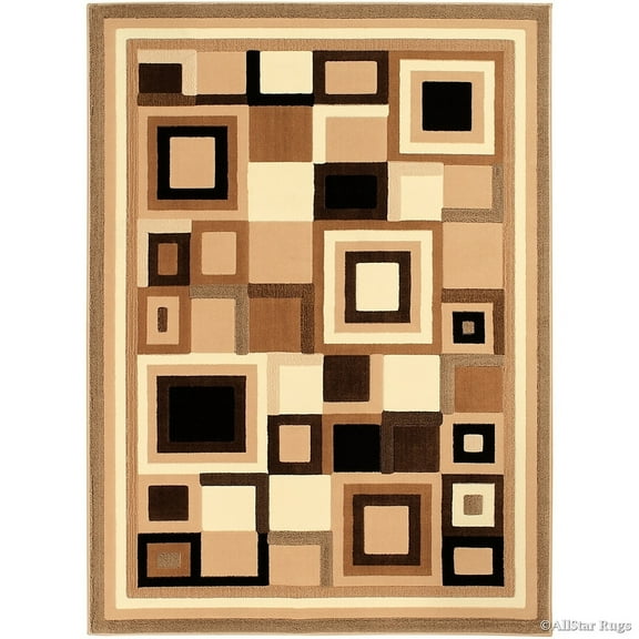 Allstar Rugs Allstar Woven Abstract Block and Square Design Rug ...